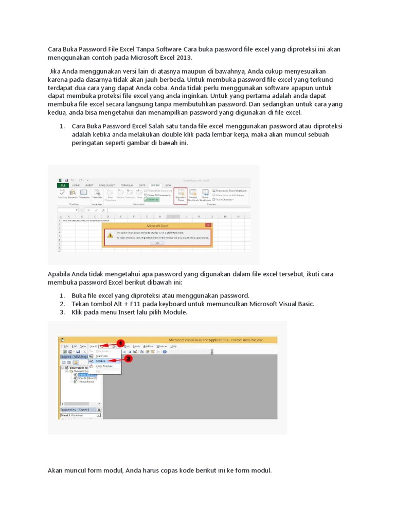 Cara Buka Password File Excel Tanpa Software Cara Buka Password File Excel Yang Diproteksi Ini ...