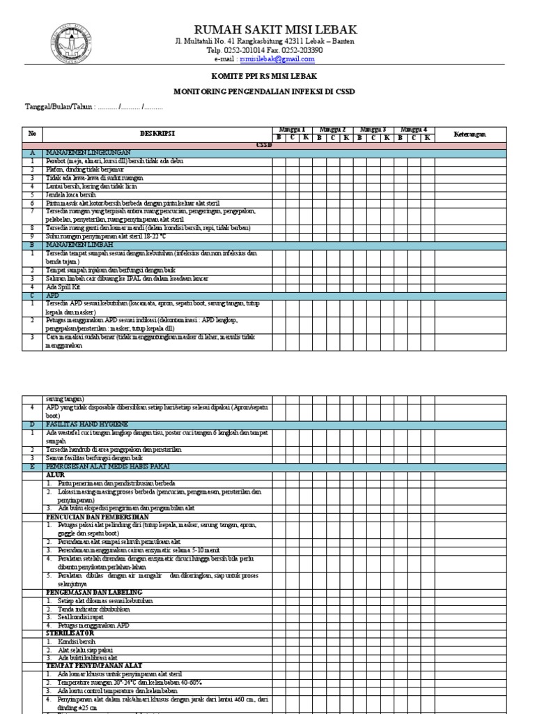 Lembar Monitoring CSSD New | PDF