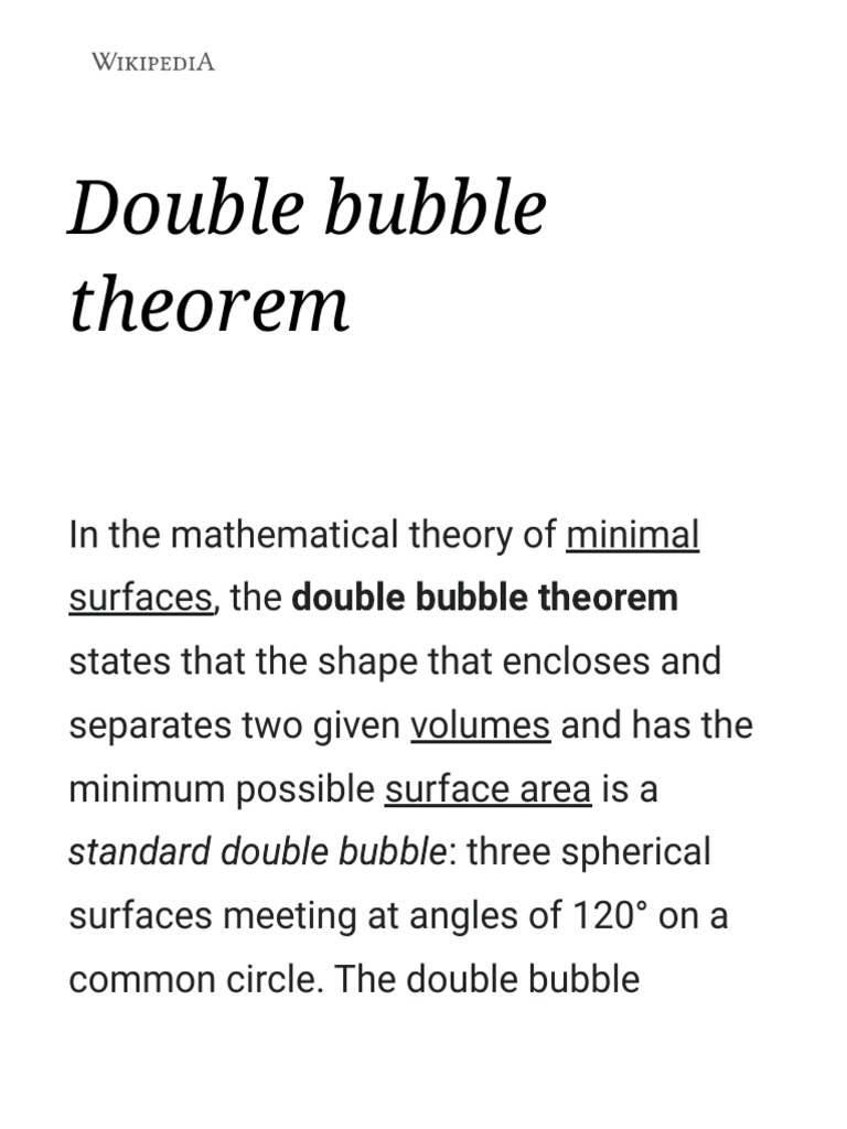 Double Bubble Theorem Explained | PDF | Area | Mathematics