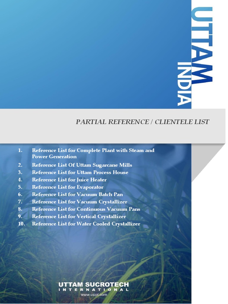 Uttam's Partial Reference List | PDF | Sugarcane | Sugar