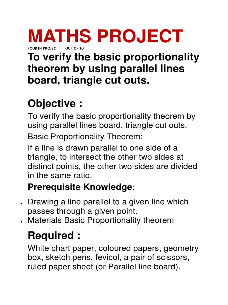 Maths Project 4 | PDF
