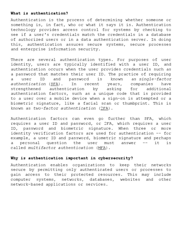 What Is Authentication Pdf Information Security Authentication