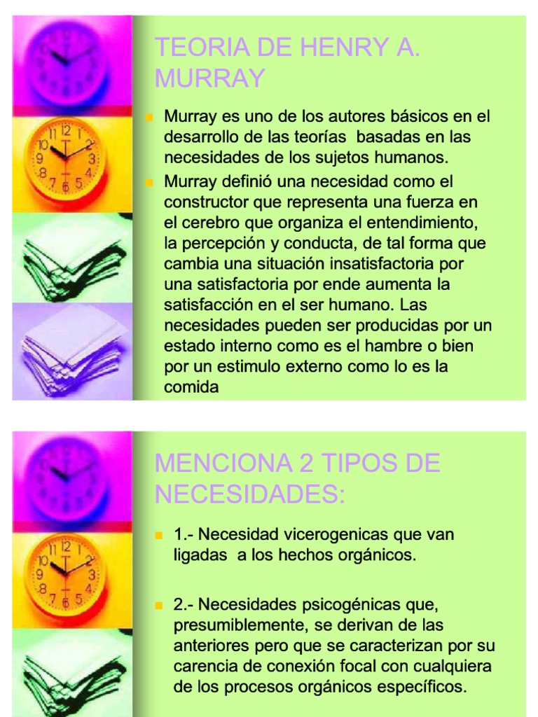 Teoria de Murray Necesidades | PDF