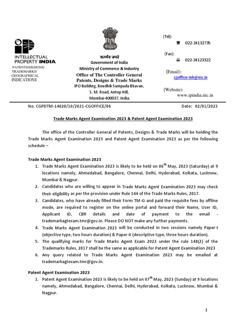 Patent Office Notice | PDF | Trademark | Business Law