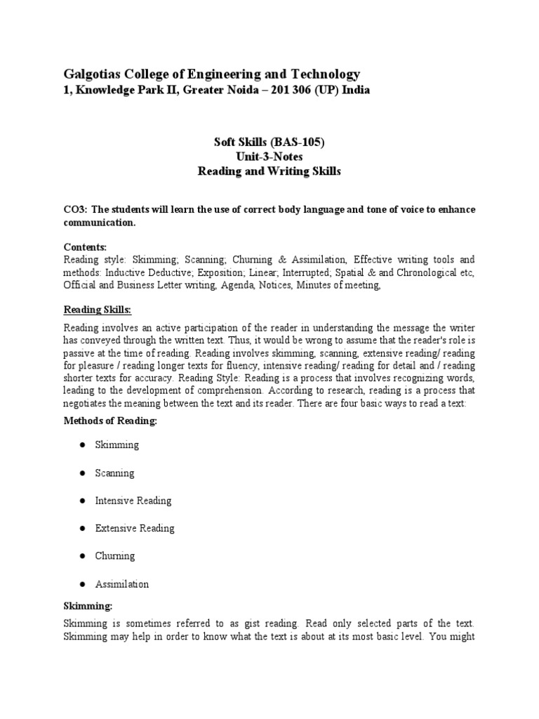 Churning and Assimilation in Reading Skills | PDF | Speed Reading ...