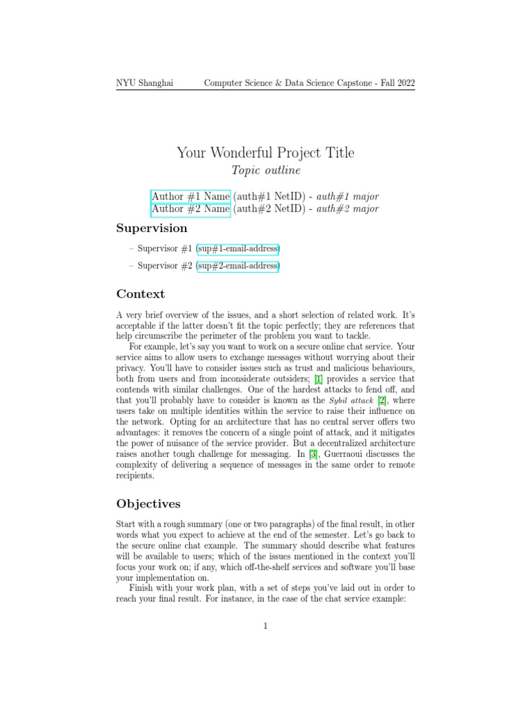 Nyush Ds Cs Capstone Outline Template | PDF | Information Technology | Software Engineering