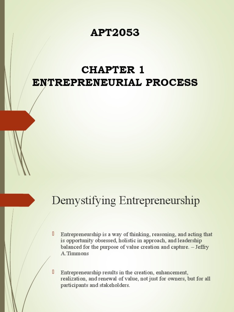 Demystifying Entrepreneurship Process | PDF | Entrepreneurship | Business