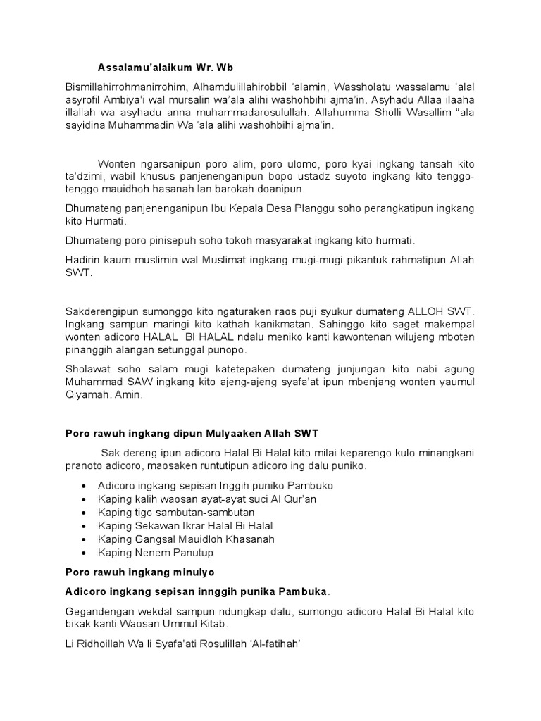 MC Halal Bi Halal | PDF | Agama & Spiritualitas