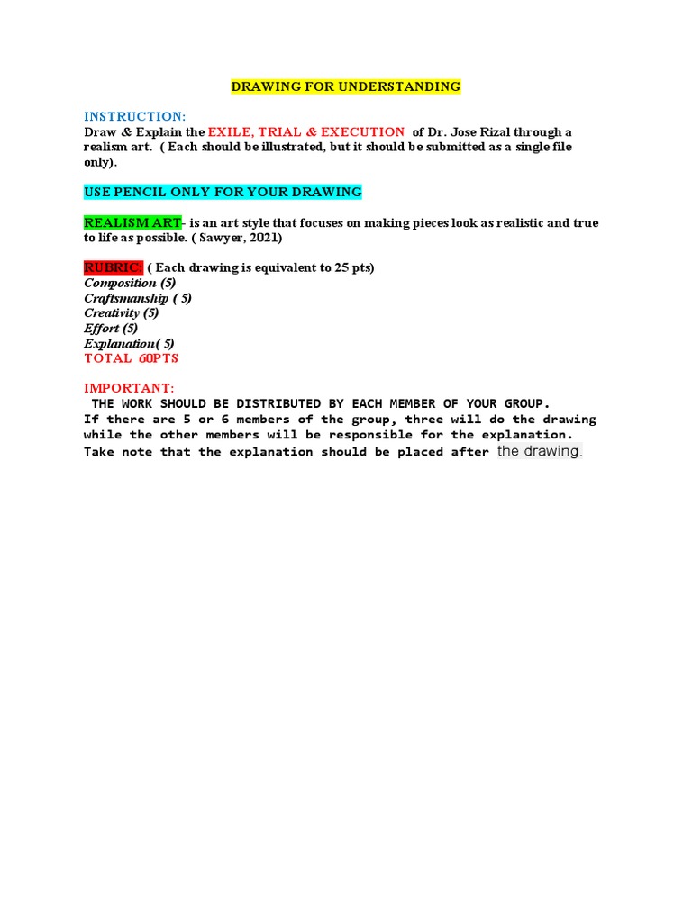 Rizal Drawing For Understanding | PDF