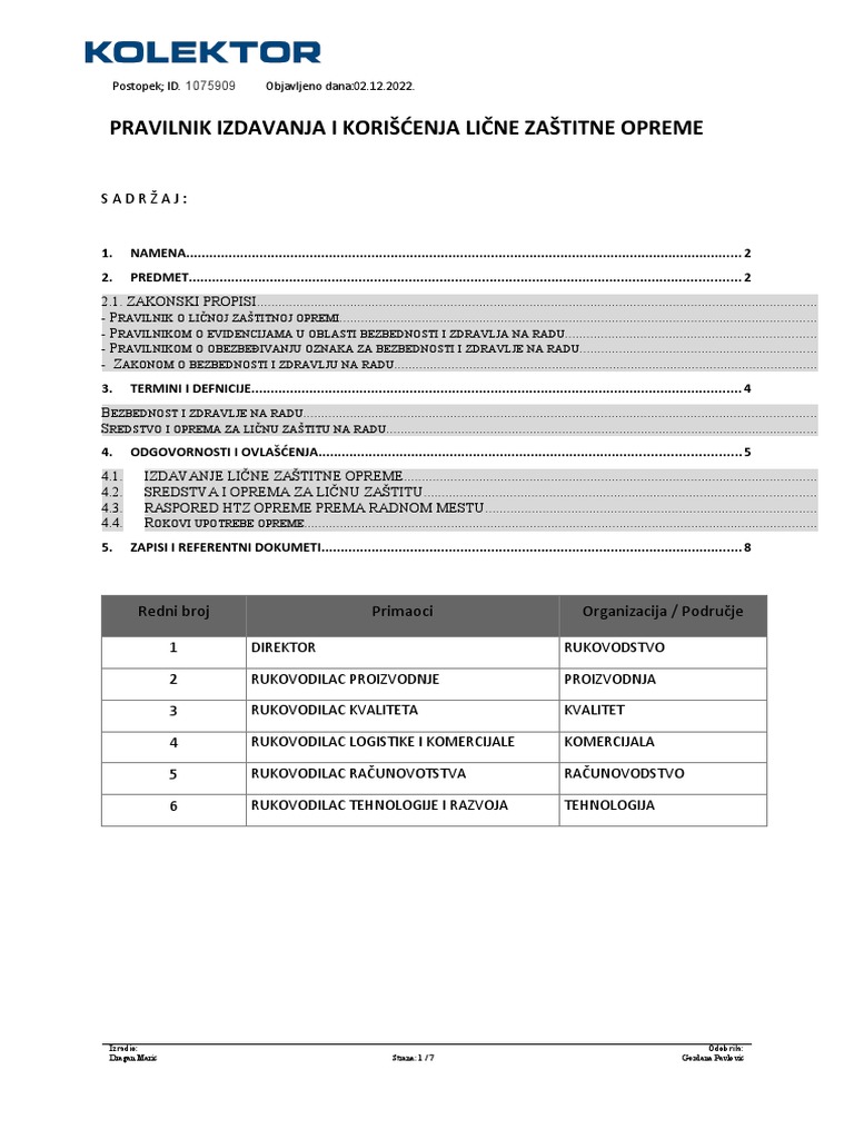 Uputstvo Za Izdavanje HTZ Opreme | PDF