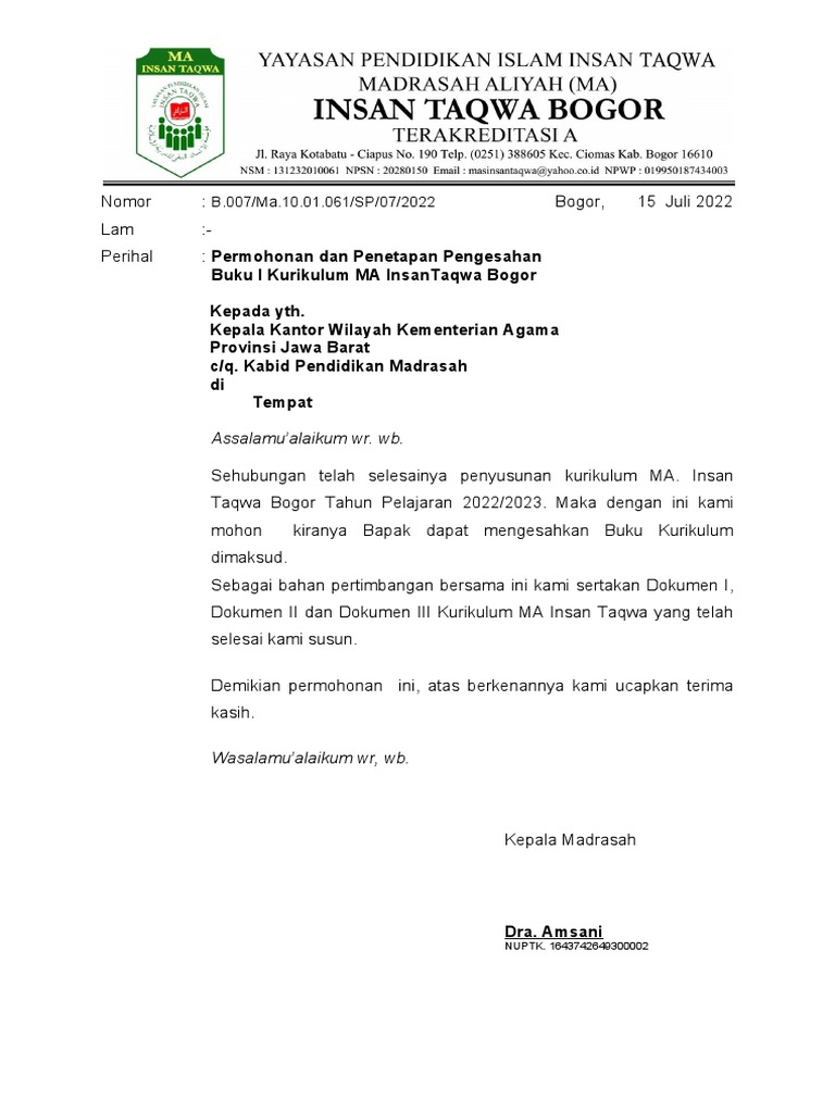 Permohonan Lembar Pengesahan Dokumen 1 22-23 | PDF