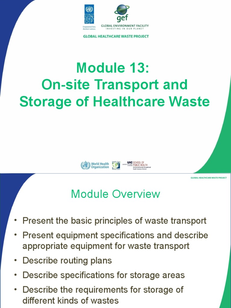 Healthcare Waste Transport & Storage Guide | PDF | Radioactive Waste ...