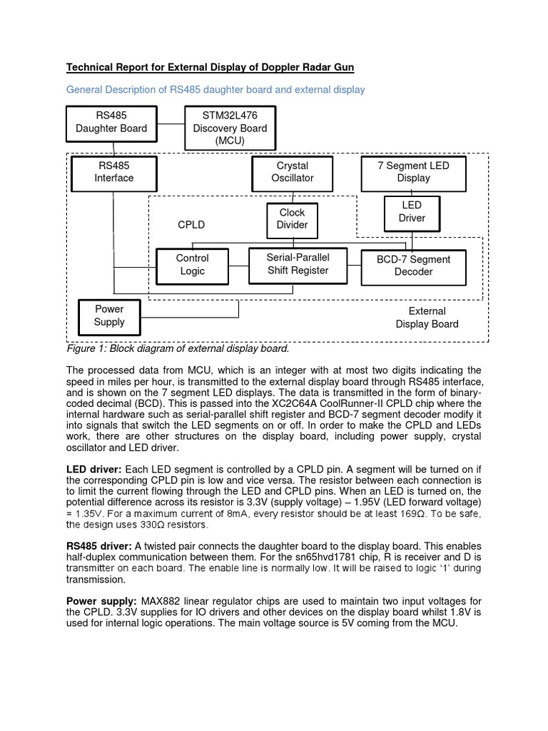 External Display of Doppler Radar Gun Speeds Using RS485 Communication ...