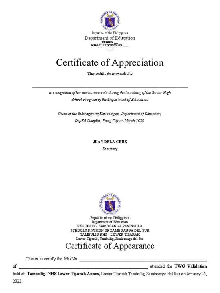 Certificate of Appreciation, Participation and Apprearance Guronews | PDF | Philippines | Government