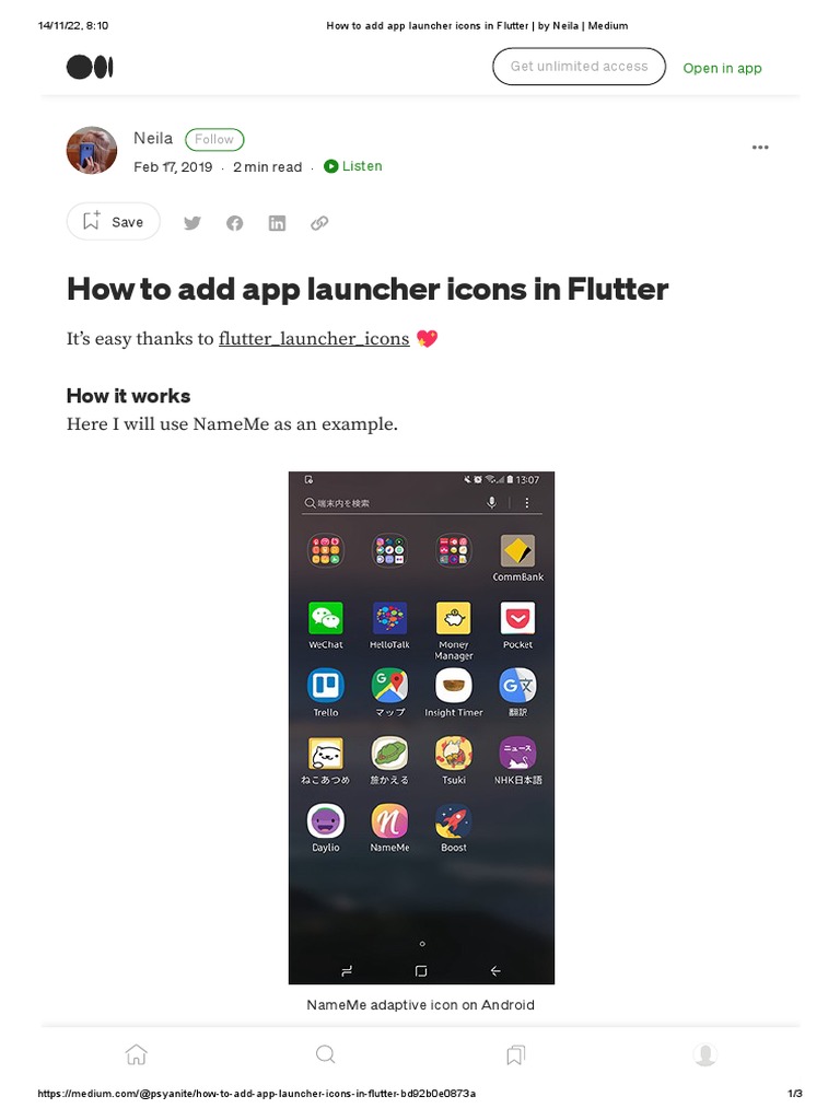 How To Add App Launcher Icons in Flutter - by Neila - Medium | PDF ...