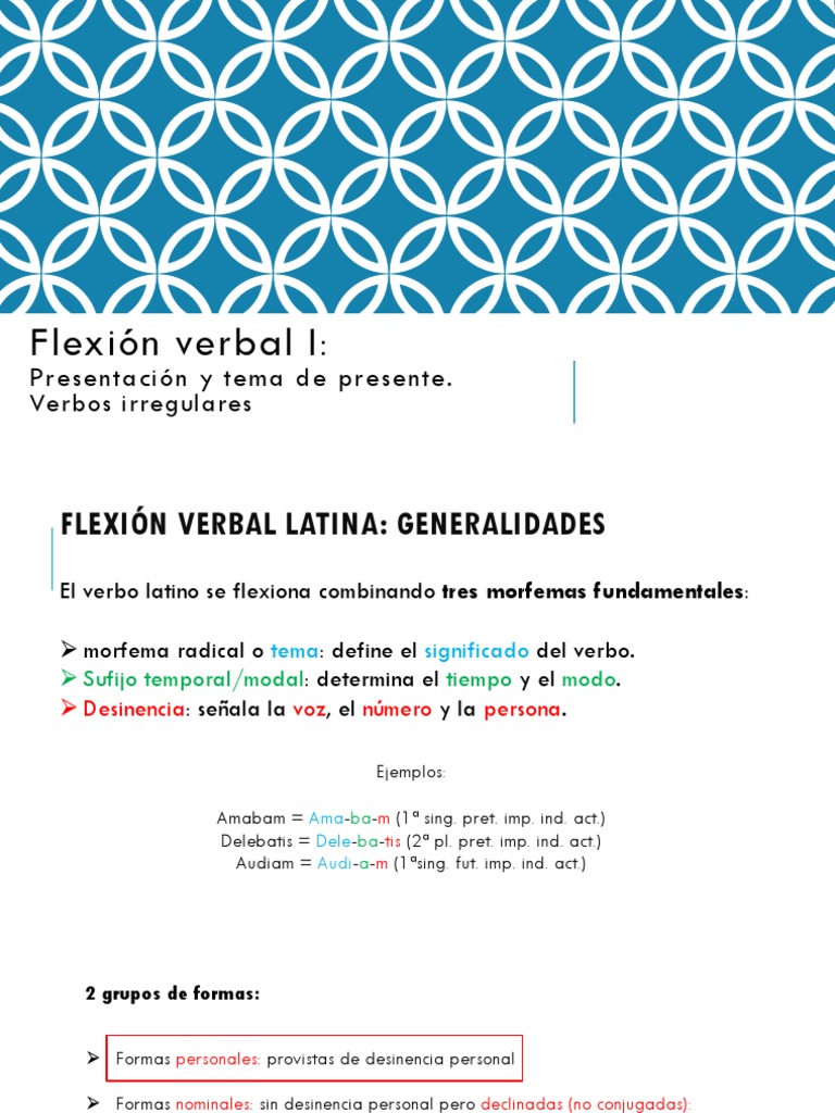 Flexión Verbal 1 - Paradigma y Tema de Presente | PDF | Conjugación gramatical | Verbo