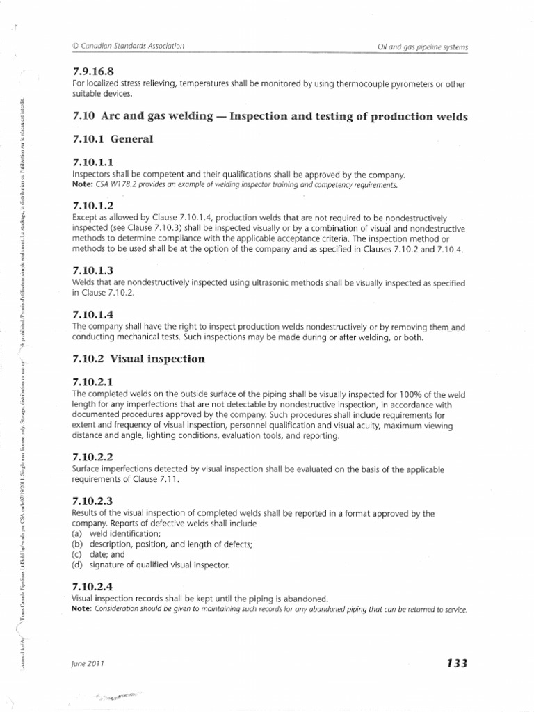 Inspection and Testing of Production Welds | PDF | Nondestructive ...