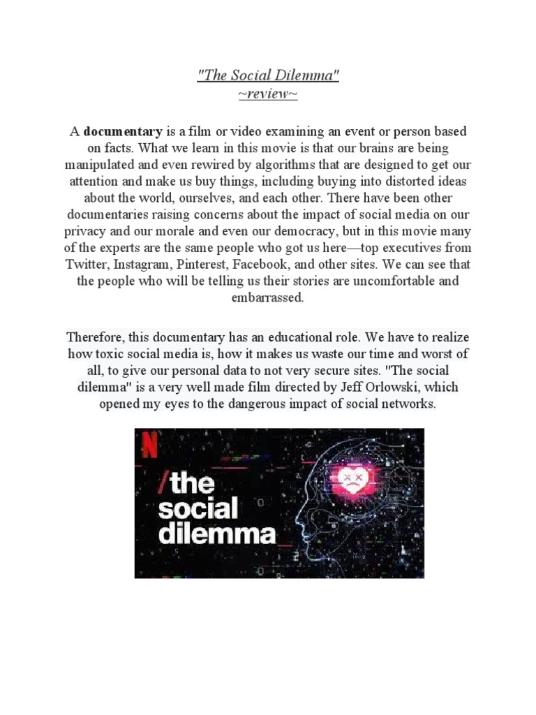 The Social Dilemma | PDF | Games & Activities | Social Science