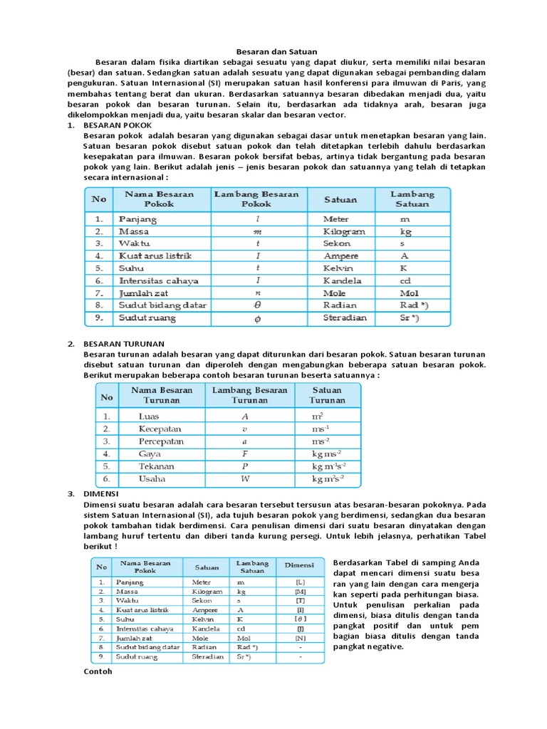 Besaran Dan Satuan | PDF