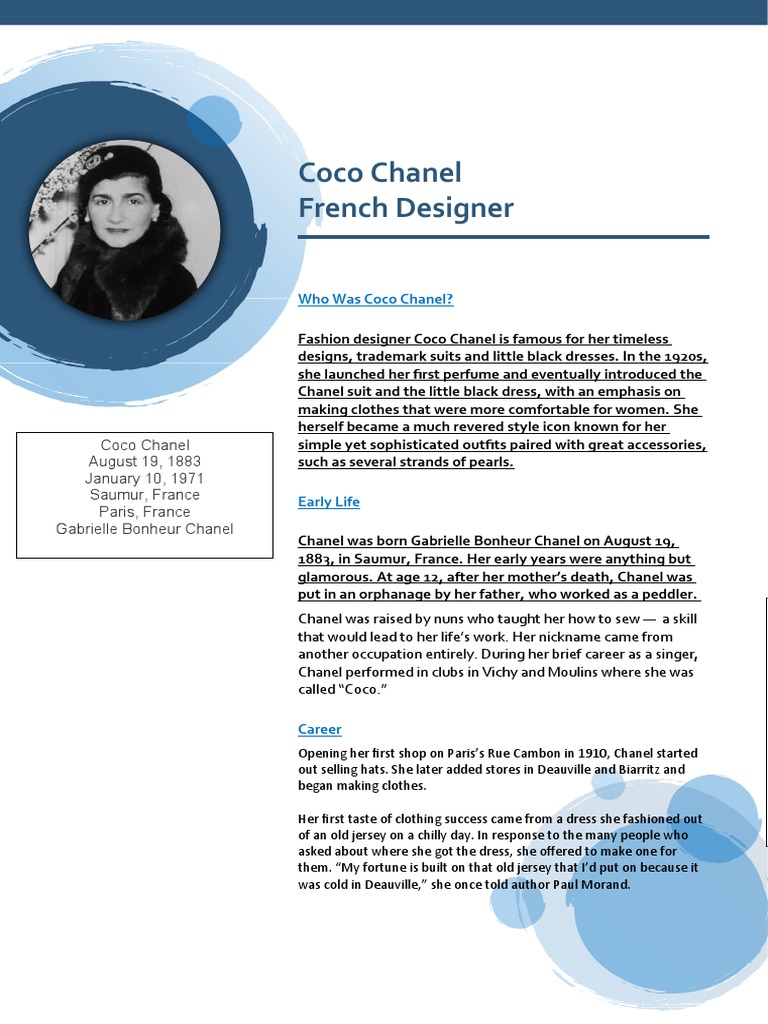 Coco Chanel | PDF | Style | Clothing