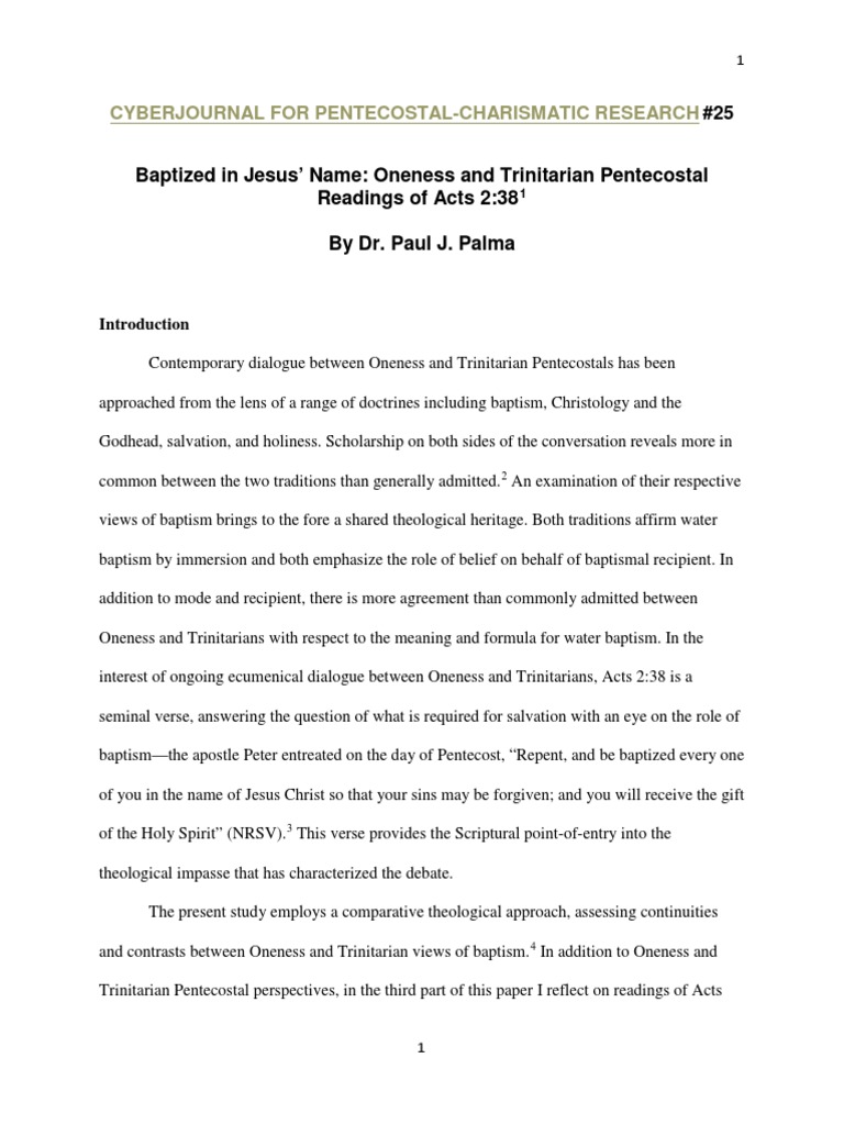 Cyberjournal For Pentecostal Charismatic | PDF | Oneness Pentecostalism | Baptism