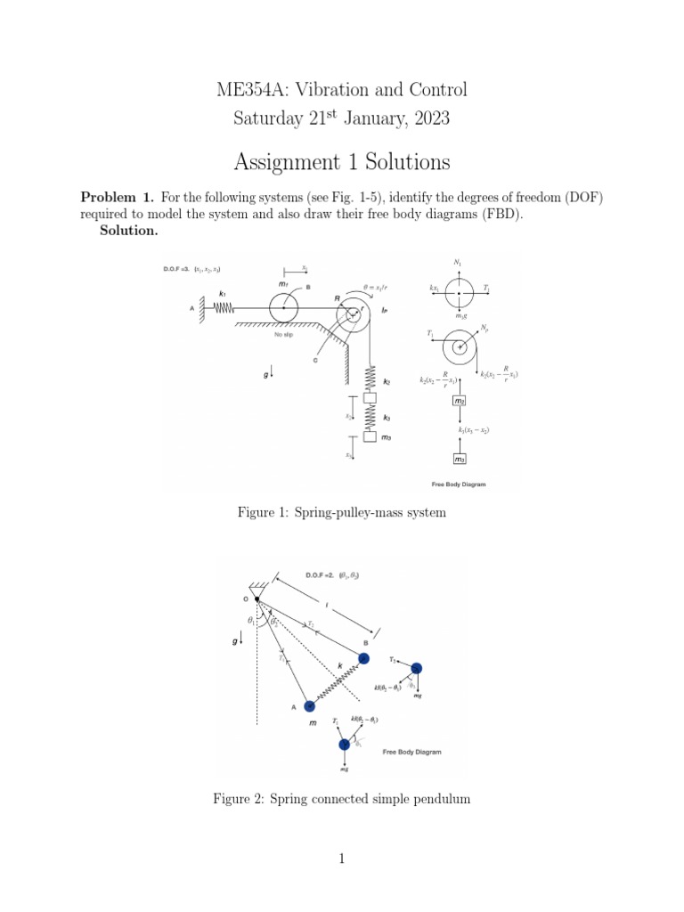 Assignment1 Solution | PDF | Oscillation | Equations