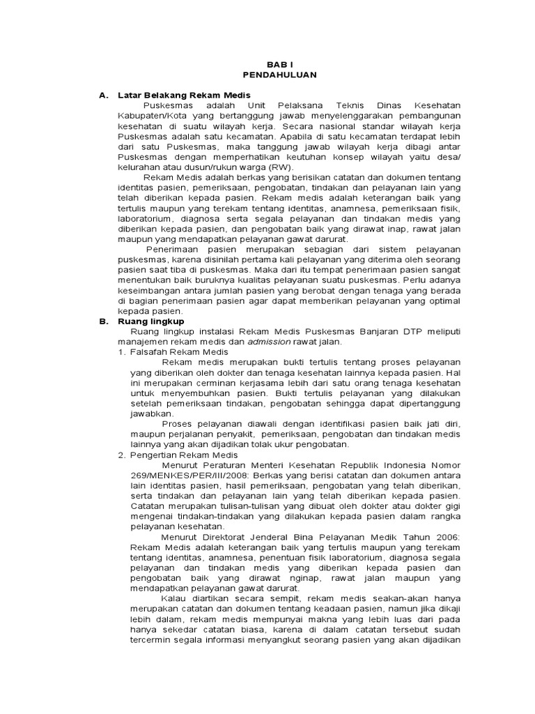 Panduan Rekam Medis | PDF | Sains & Matematika | Pengembangan Diri