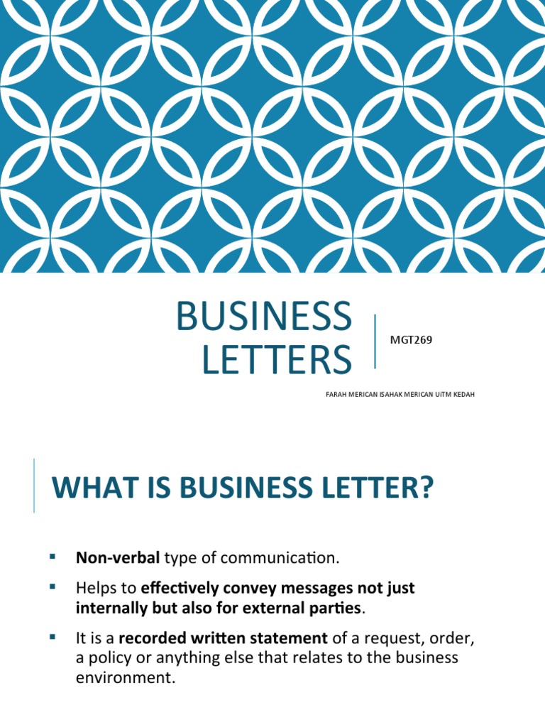 MGT269 Business Letter Essentials | PDF | Memorandum | Procurement