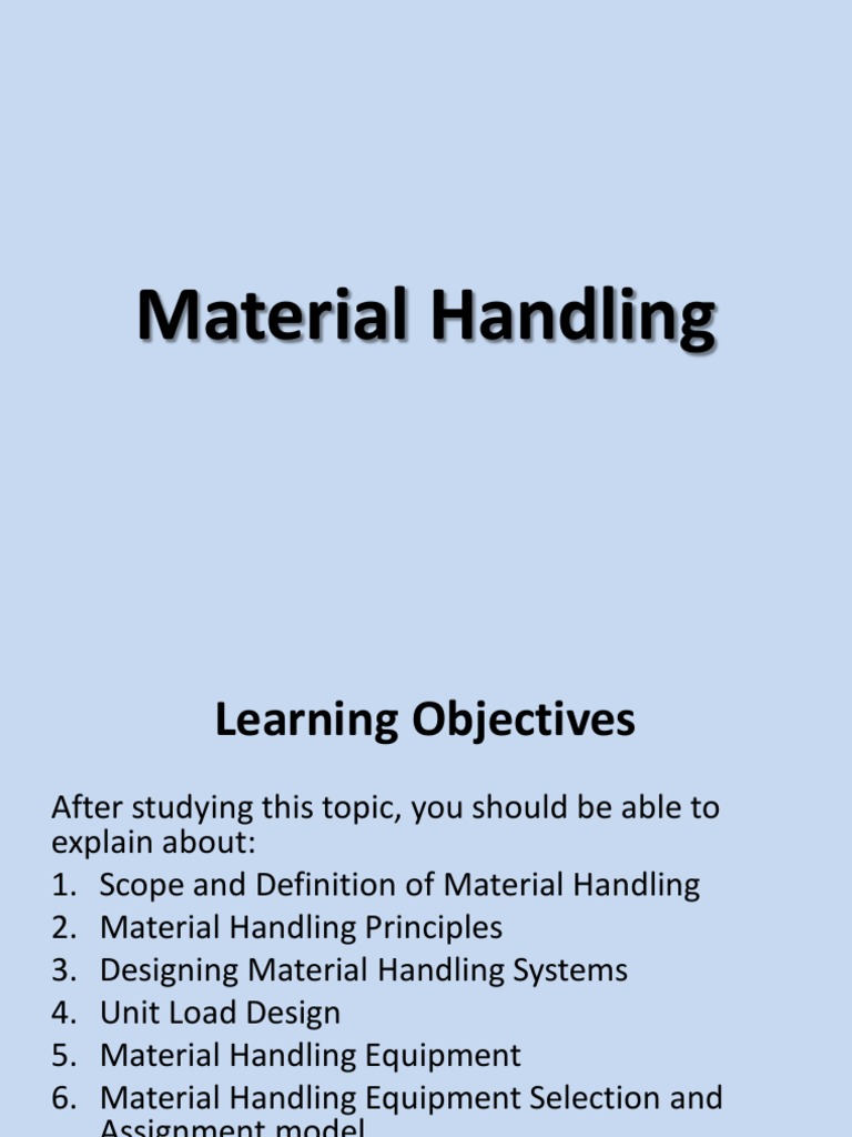 Material Handling | PDF | Crane (Machine) | Business Process