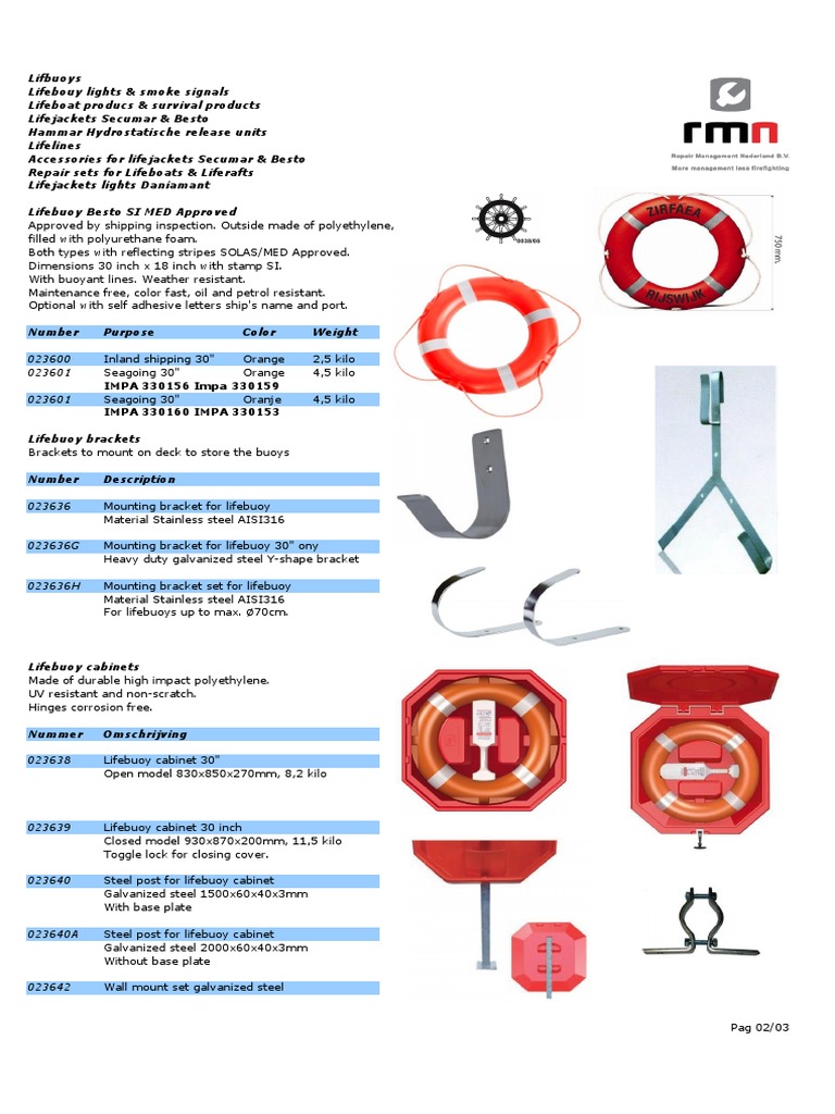 Lifebuoy and Safety Equipment Overview | PDF | Equipment