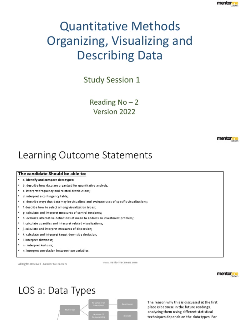 Reading 2 - Organising, Visualising and Describing Data | PDF | Mode (Statistics) | Mean
