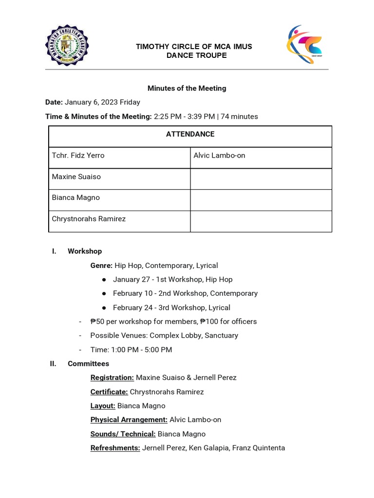 TC Dance Officers - MOTM (01.06.23) | PDF | Dances | Performing Arts