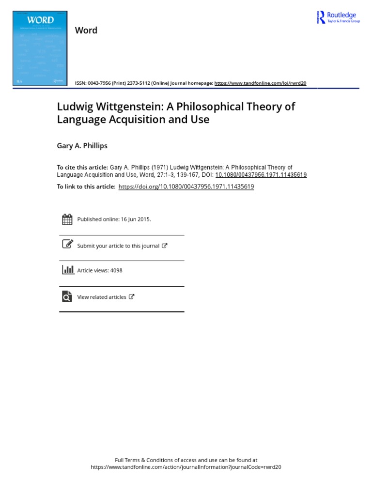 Wittgenstein's Theory of Language Use | PDF | Linguistics | Noam Chomsky