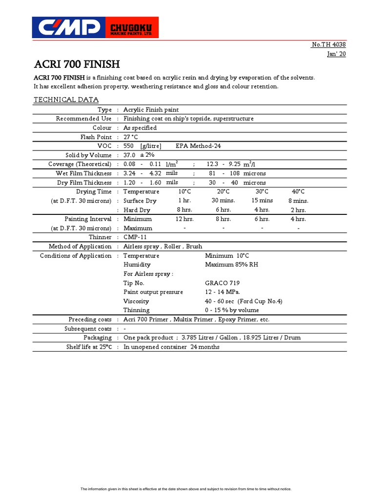 Acri 700 Finish - Jan En-Th | PDF