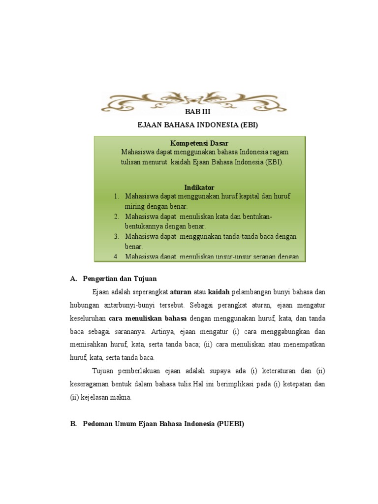 Materi III Ejaan BI | PDF