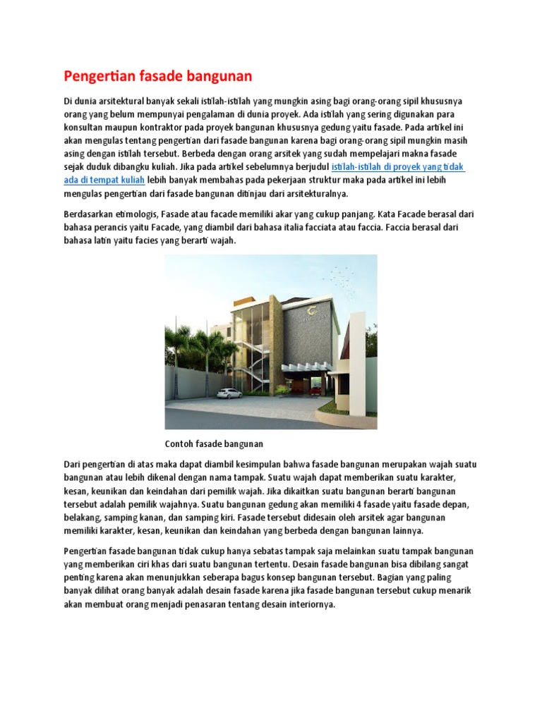 Pengertian Fasade Bangunan | PDF | Bisnis | Seni