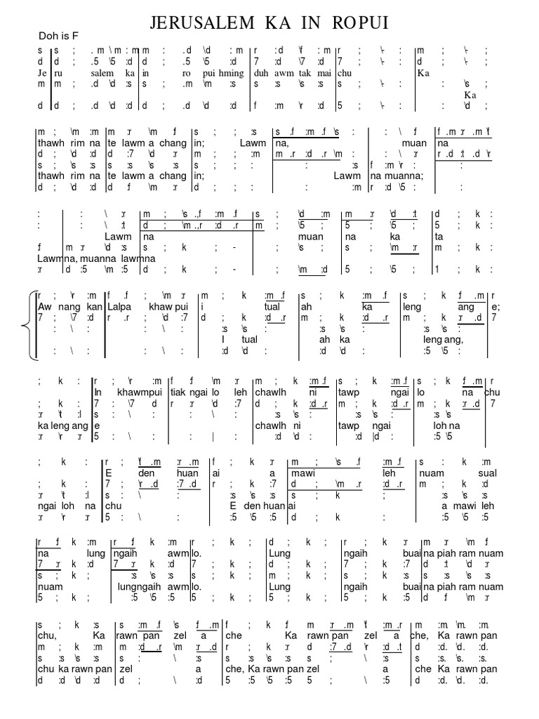 Jerusalem Ka in Ropui | PDF