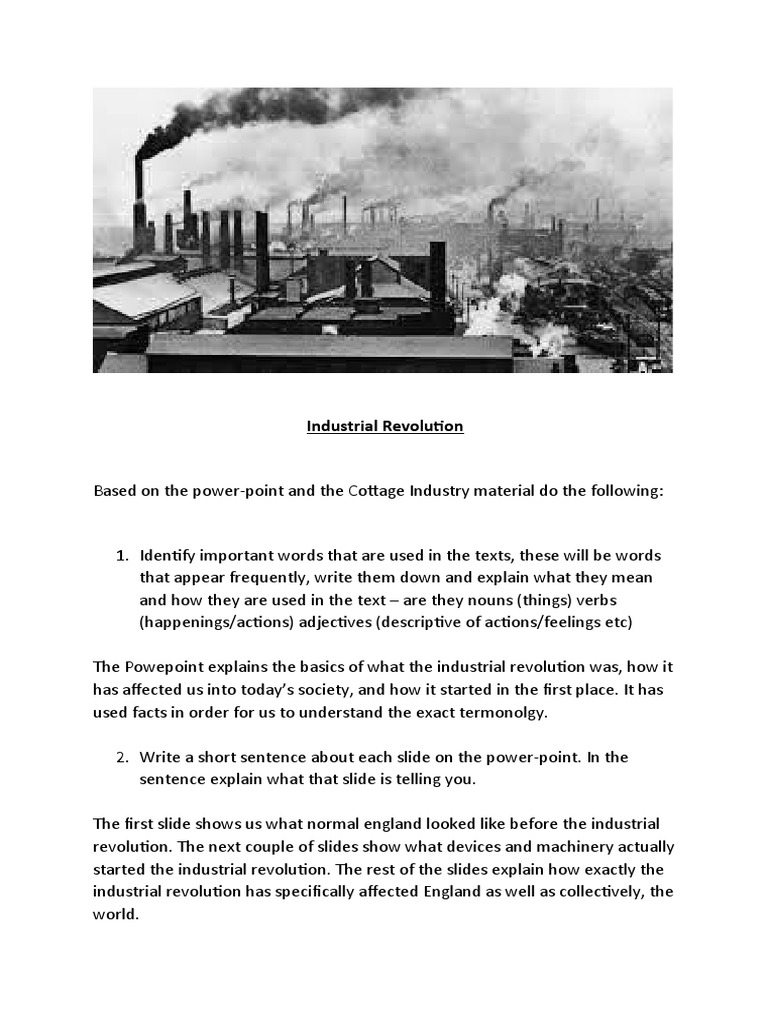 Industrial Revolution Worksheet | PDF