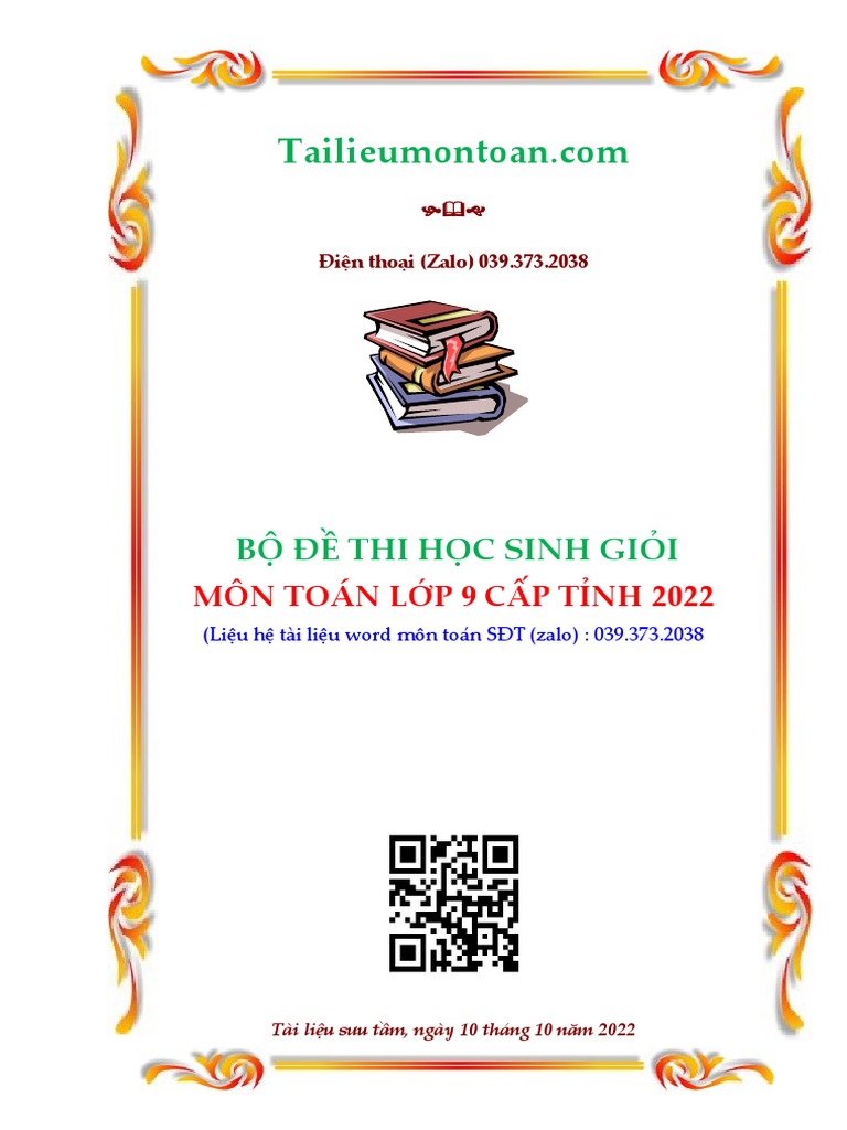 De Hoc Sinh Gioi Mon Toan Lop 9 Cap Tinh Nam Hoc 2021-2022 | PDF
