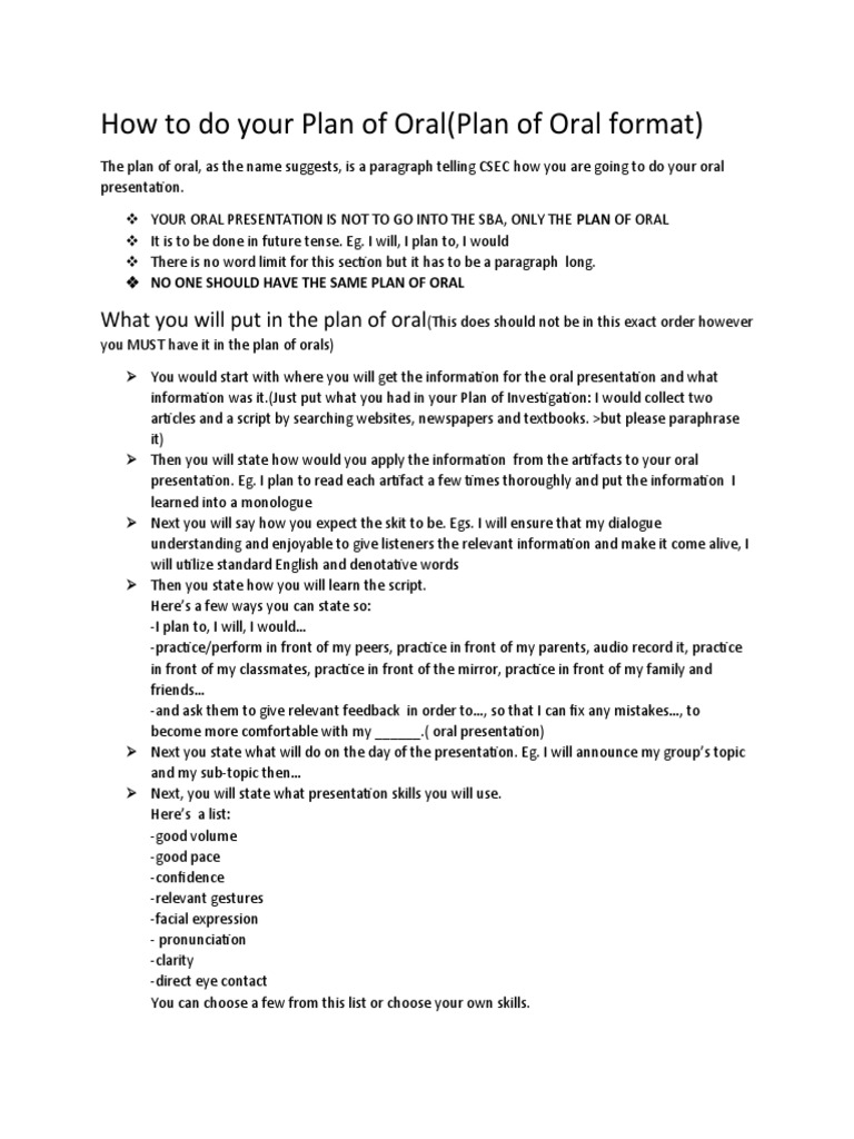 Plan of Orals Format | PDF | Linguistics | Learning