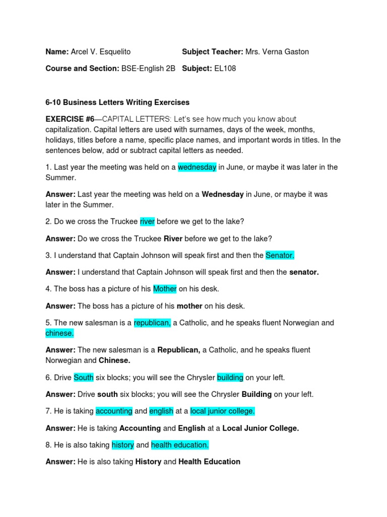6-10 Business Letters Writing Activities | PDF | Linguistics | Human ...