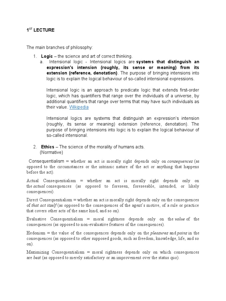 1st Ethics Lecture Pdf Empiricism Rationalism