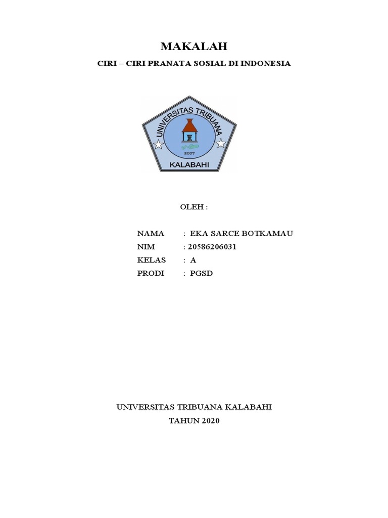Ciri-Ciri Pranata Sosial di Indonesia | PDF | Ilmu Sosial