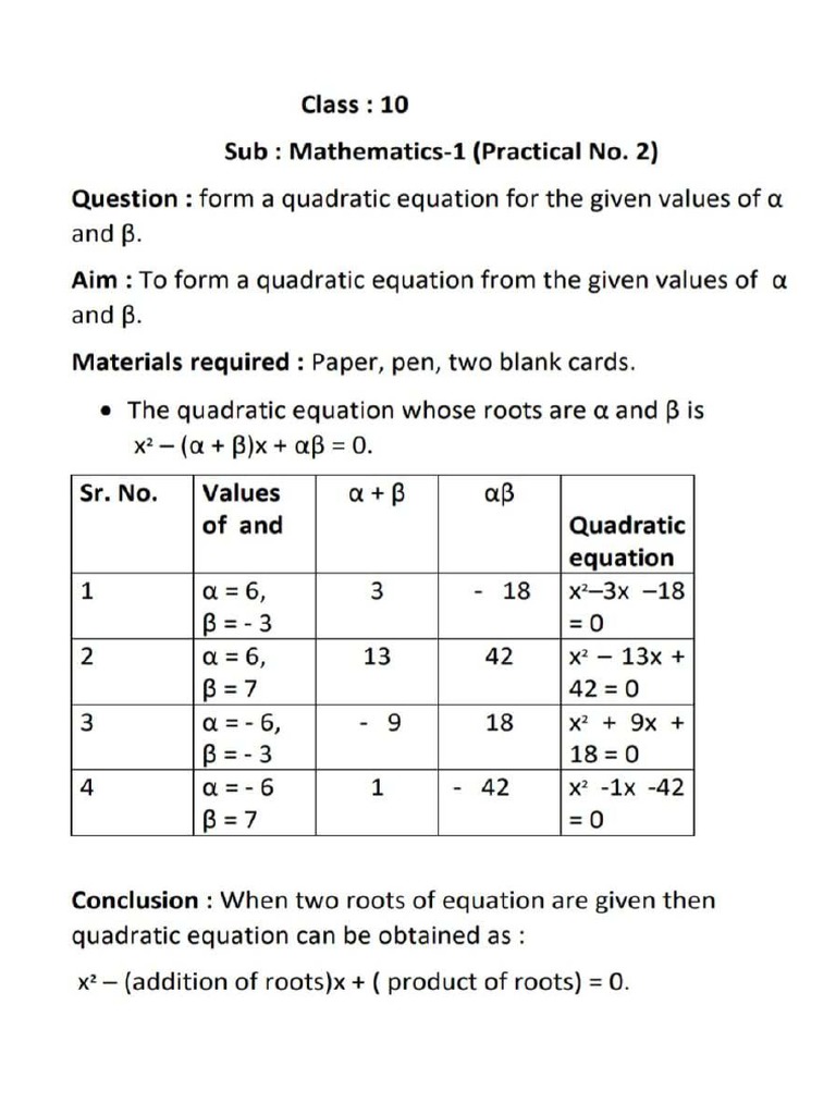 Class X Maths Practical | PDF