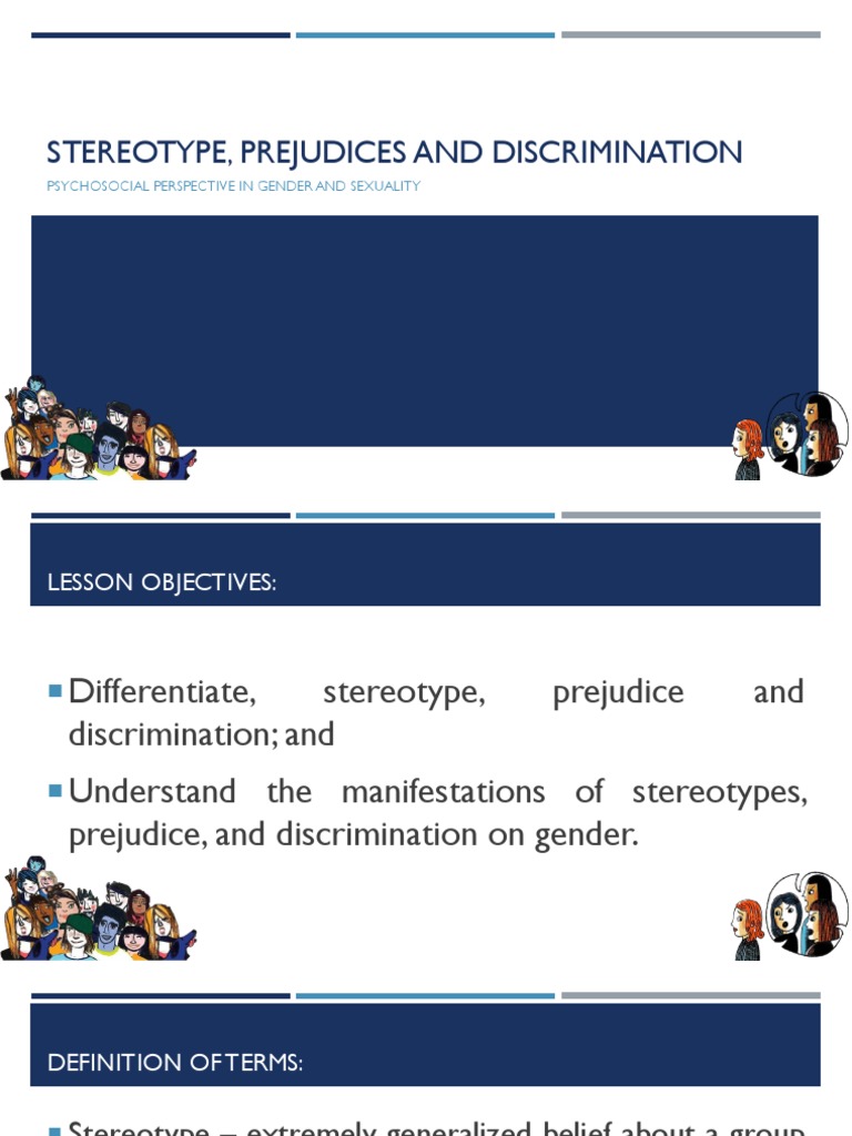Week 14 STEREOTYPE PREJUDICES AND DISCRIMINATION | PDF | Discrimination | Prejudices