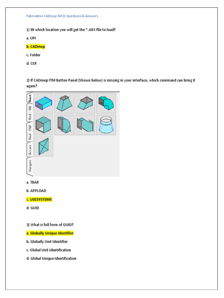 Sample CADmep Software Questions - For Mechanical & Plumbing | PDF ...