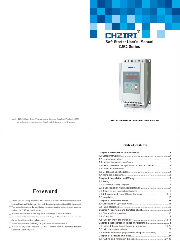 75kW-600kW ZJR2 Series Soft Starter | PDF | Electric Motor | Relay