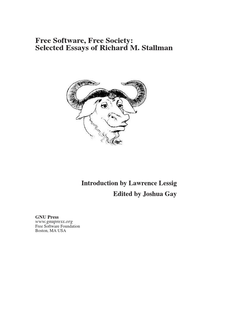 Richard Stallman Free Software Free Society | PDF | Gnu | Free Software