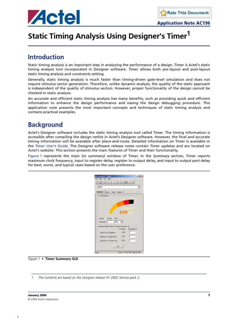 Static Timing Analysis An | PDF