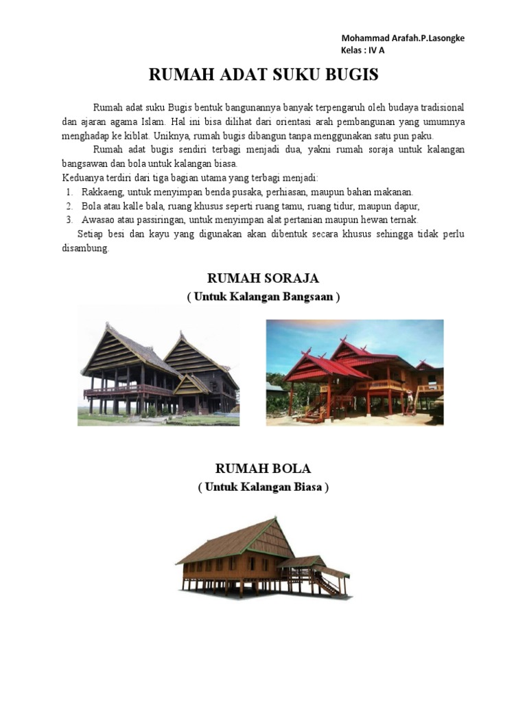 Rumah Adat Suku Bugis | PDF